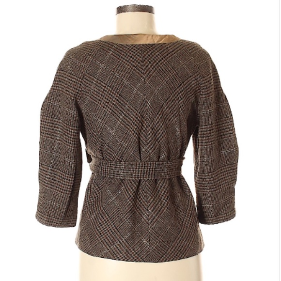 Sisley | Jackets & Coats | Sisley Brown Plaid Jacket | Poshmark